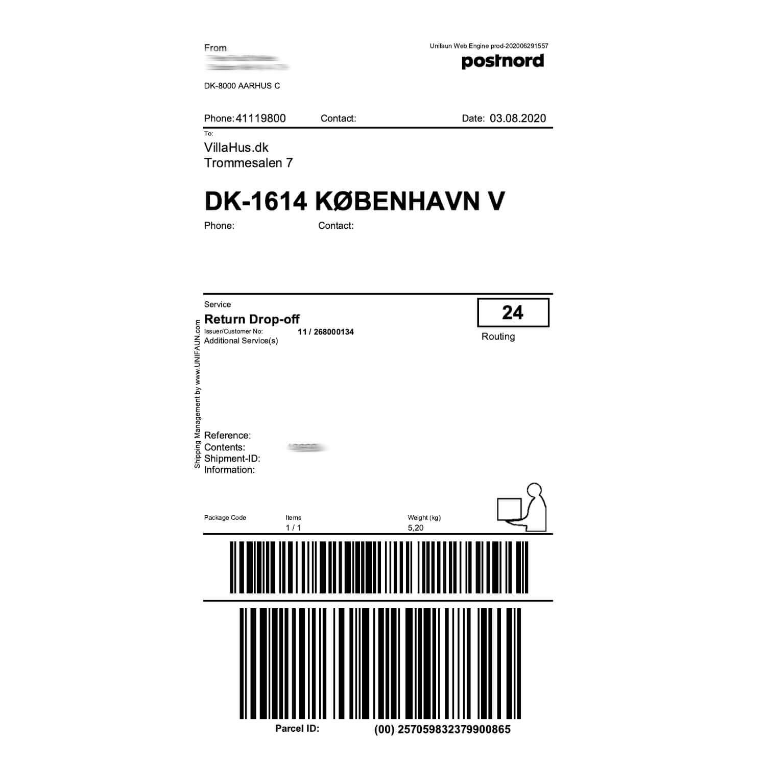 Returlabel PostNord - TILBEHØR - VillaHus