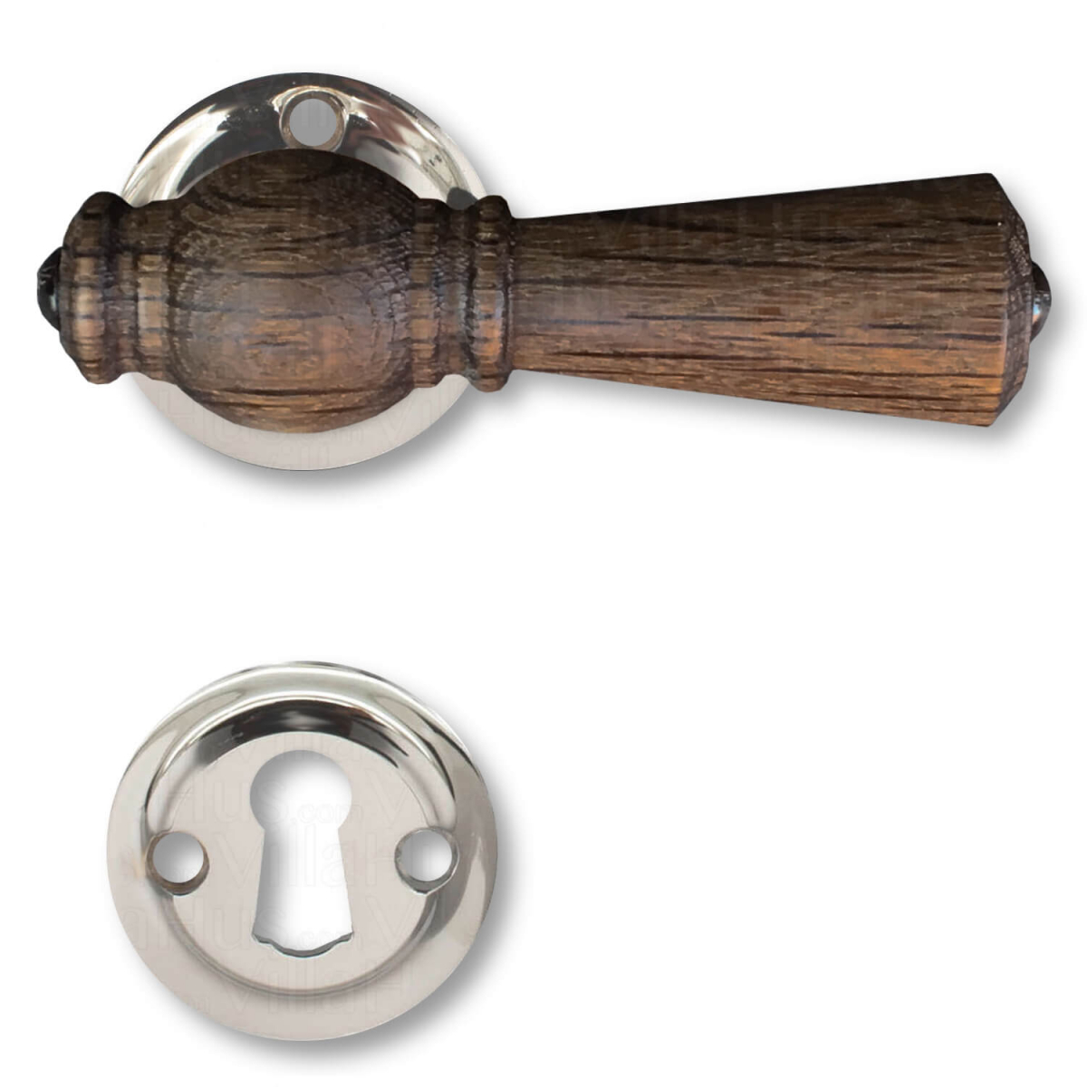 Türgriffe, Interieurraum, geräucherte Eiche / Nickel - Holztürgriffe ...