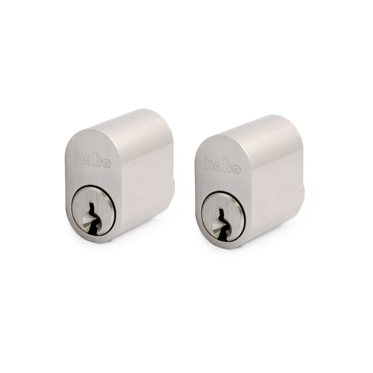 Cylinder 6-pin oval / key stainless look - 2 pcs. - Cylinder locks ...