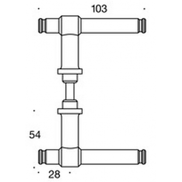 RANDI chrome plated door handle - H-shape - Model p3011.94 - Chrome and ...