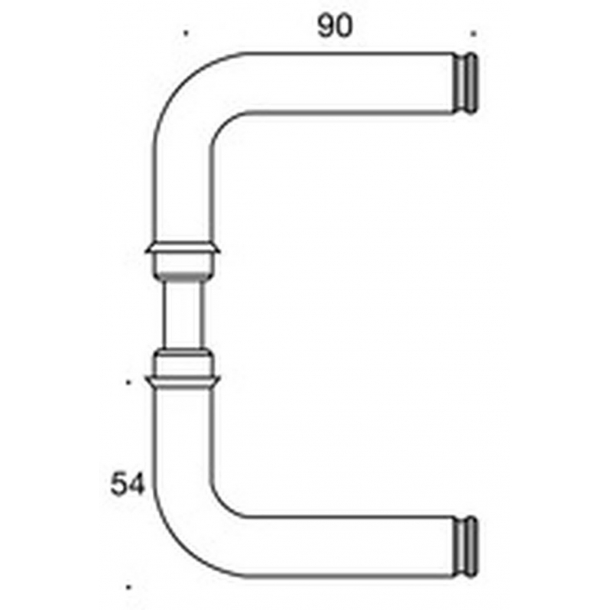 RANDI chrome plated door handle - H-shape - Model p3015 - Chrome and ...