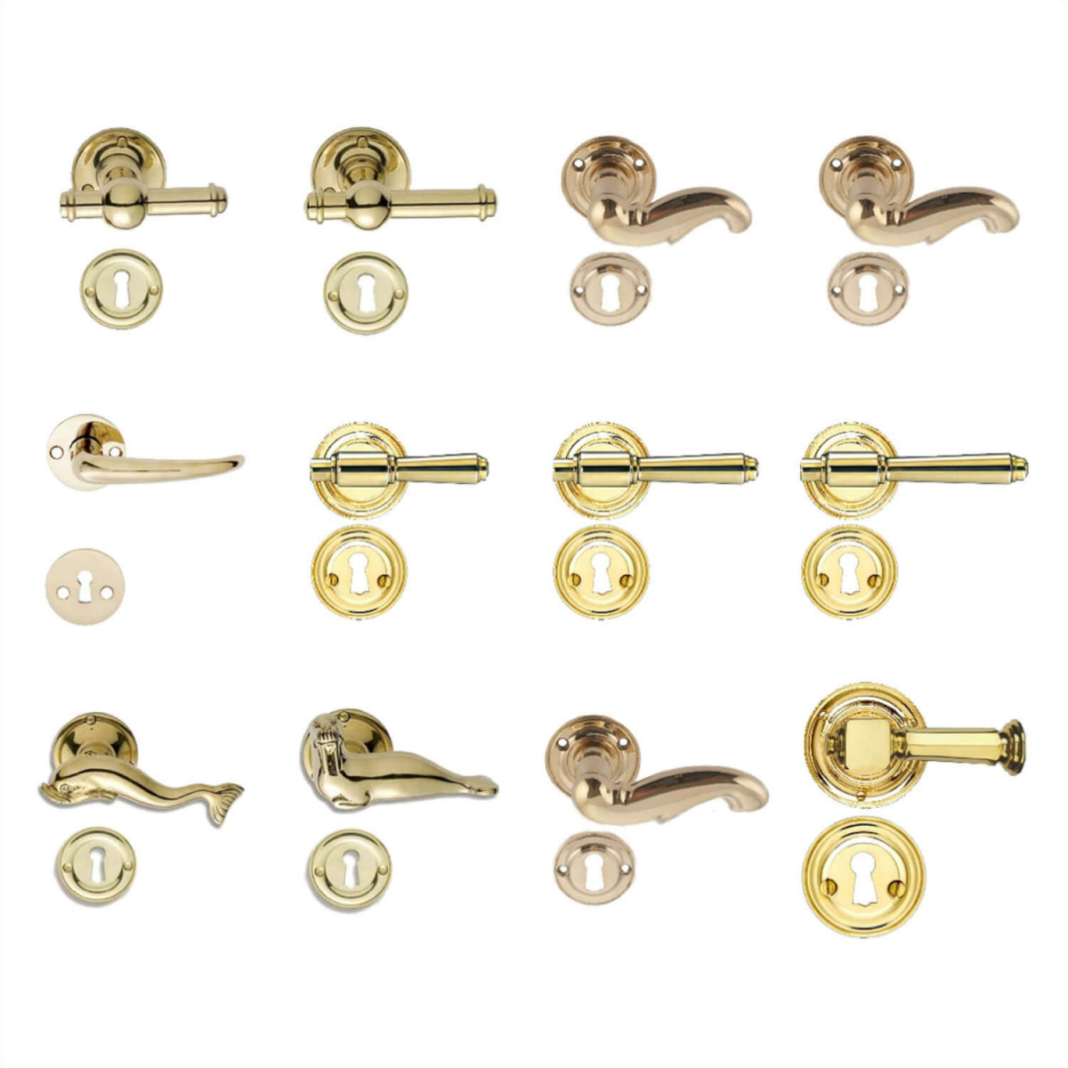 Brass door handles - Outdoor and indoor with free shipping!